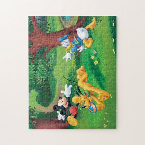 Mickey, Donald, & Pluto Play Frisbee Jigsaw Puzzle | Zazzle