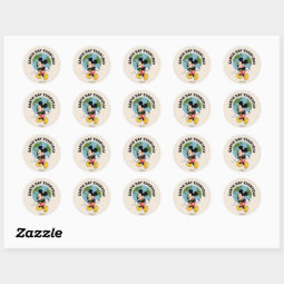 Mickey | Earth Day Everyday Classic Round Sticker | Zazzle
