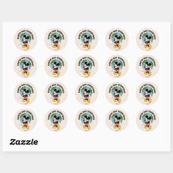 Mickey | Earth Day Everyday Classic Round Sticker | Zazzle