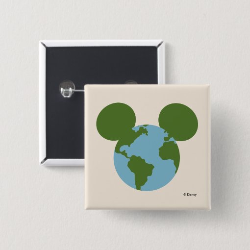 Mickey Earth Icon Button | Zazzle