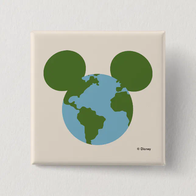 Mickey Earth Icon Button | Zazzle