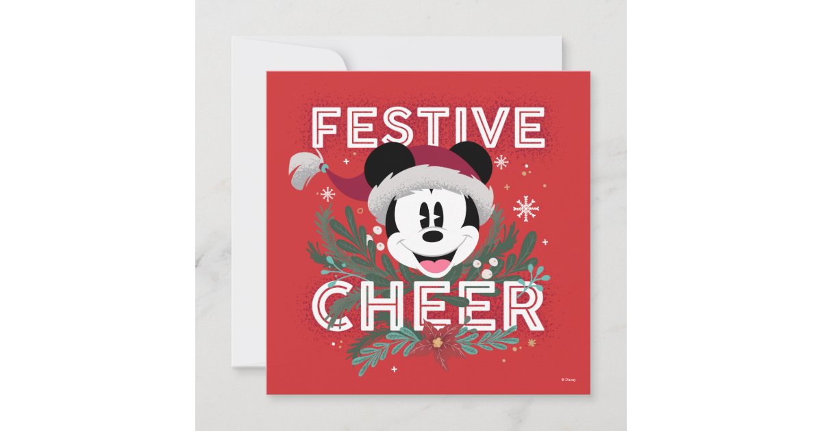 Mickey | Festive Cheer Card | Zazzle