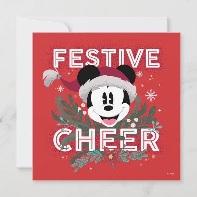 Mickey | Festive Cheer Card | Zazzle