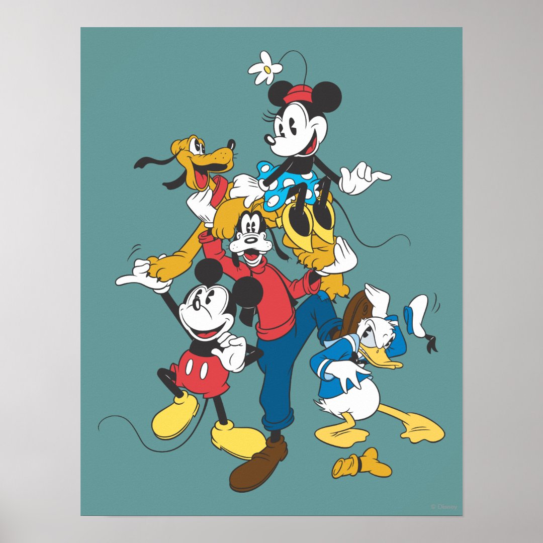 Mickey & Friends | Classic Group Poster | Zazzle