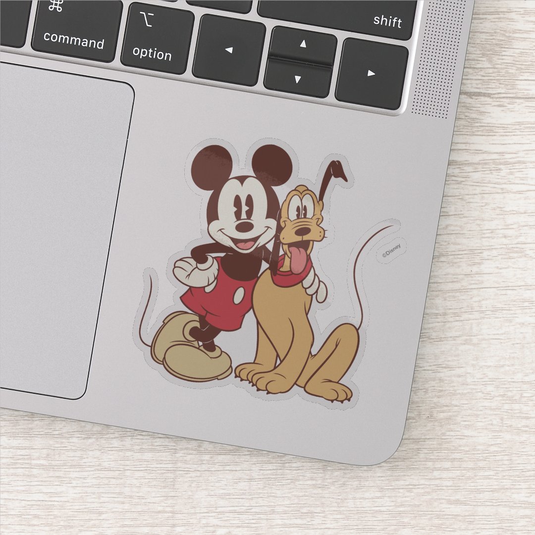 Mickey & Friends | Classic Mickey & Pluto Sticker | Zazzle