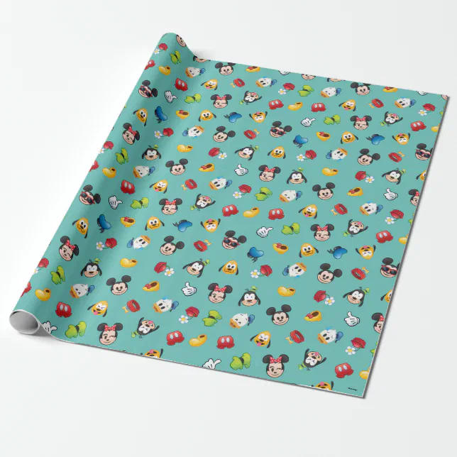 Mickey & Friends Emoji Pattern Wrapping Paper | Zazzle