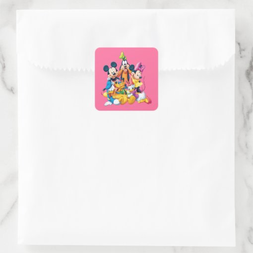 Mickey & Friends | Fab Five Square Sticker | Zazzle