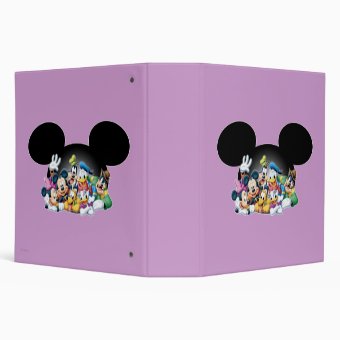 Mickey & Friends | Group in Mickey Ears Binder | Zazzle