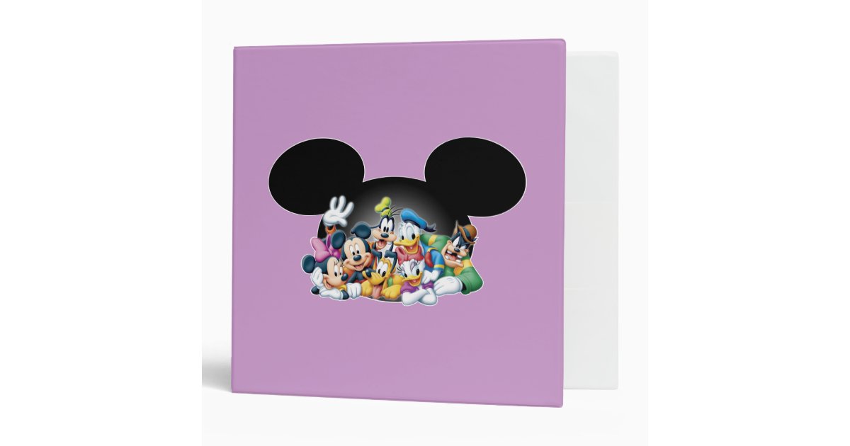 Mickey & Friends | Group in Mickey Ears Binder | Zazzle