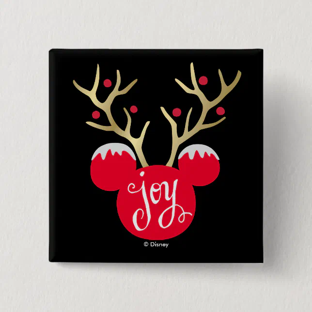 Mickey & Friends | Mickey Christmas Joy Pinback Button | Zazzle