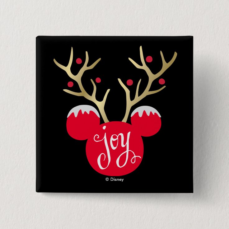 Mickey & Friends | Mickey Christmas Joy Pinback Button | Zazzle