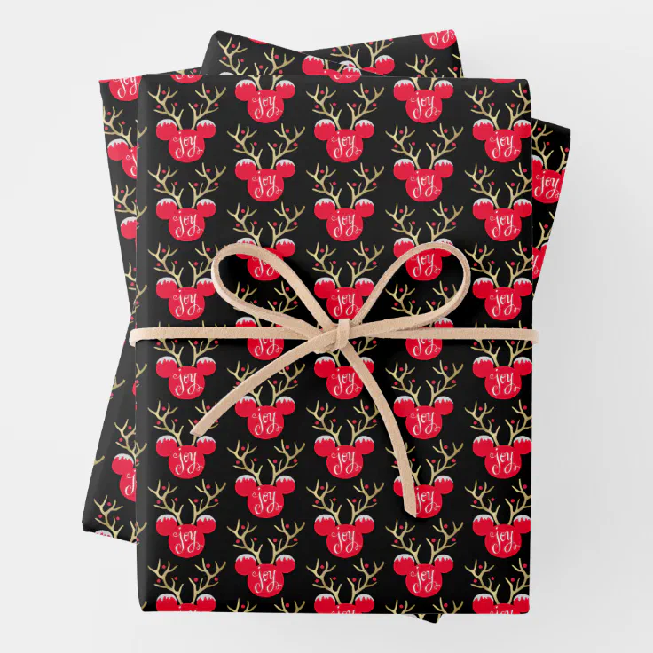 Mickey & Friends | Mickey Christmas Joy Wrapping Paper Sheets | Zazzle