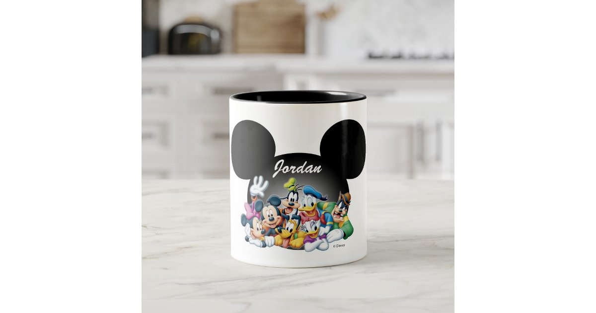 Mickey & Friends | Mickey Ears - Add Your Name Two-Tone Coffee Mug | Zazzle