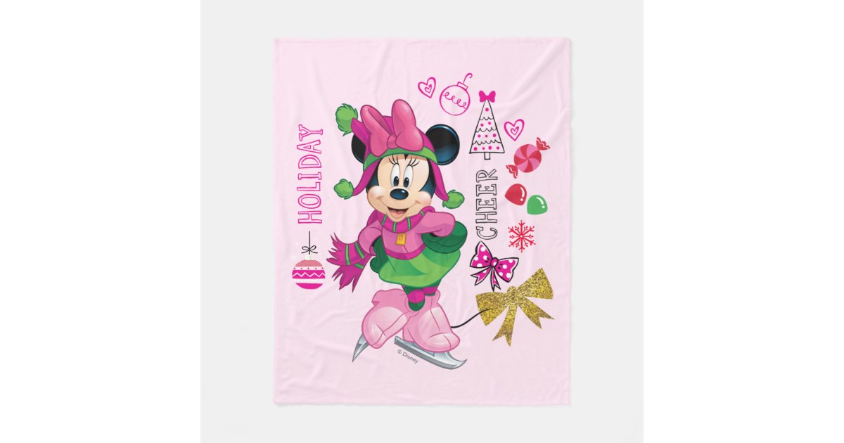 Mickey & Friends | Minnie Holiday Cheer Fleece Blanket | Zazzle