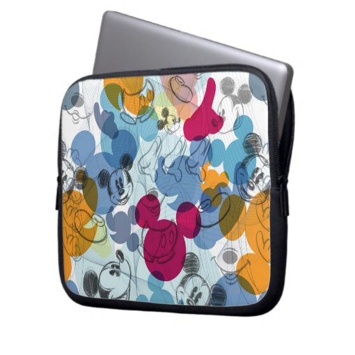 Mickey & Friends | Mouse Head Sketch Pattern Laptop Sleeve | Zazzle