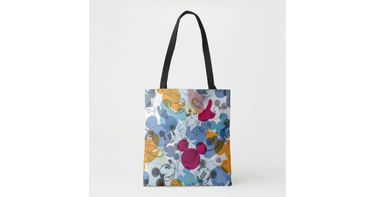 Mickey & Friends | Mouse Head Sketch Pattern Tote Bag | Zazzle