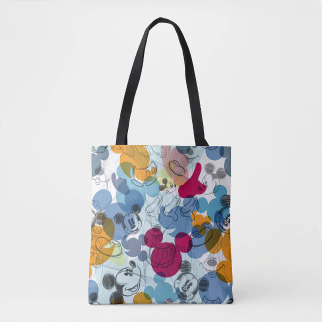 Mickey & Friends | Mouse Head Sketch Pattern Tote Bag | Zazzle