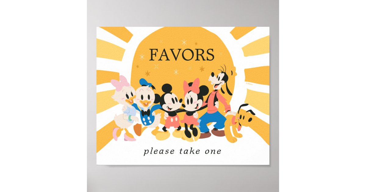Mickey & Friends Sunshine Baby Shower Favors Poster | Zazzle