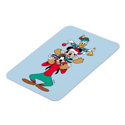 Mickey, Goofy & Donald | Ready for Christmas Magnet | Zazzle