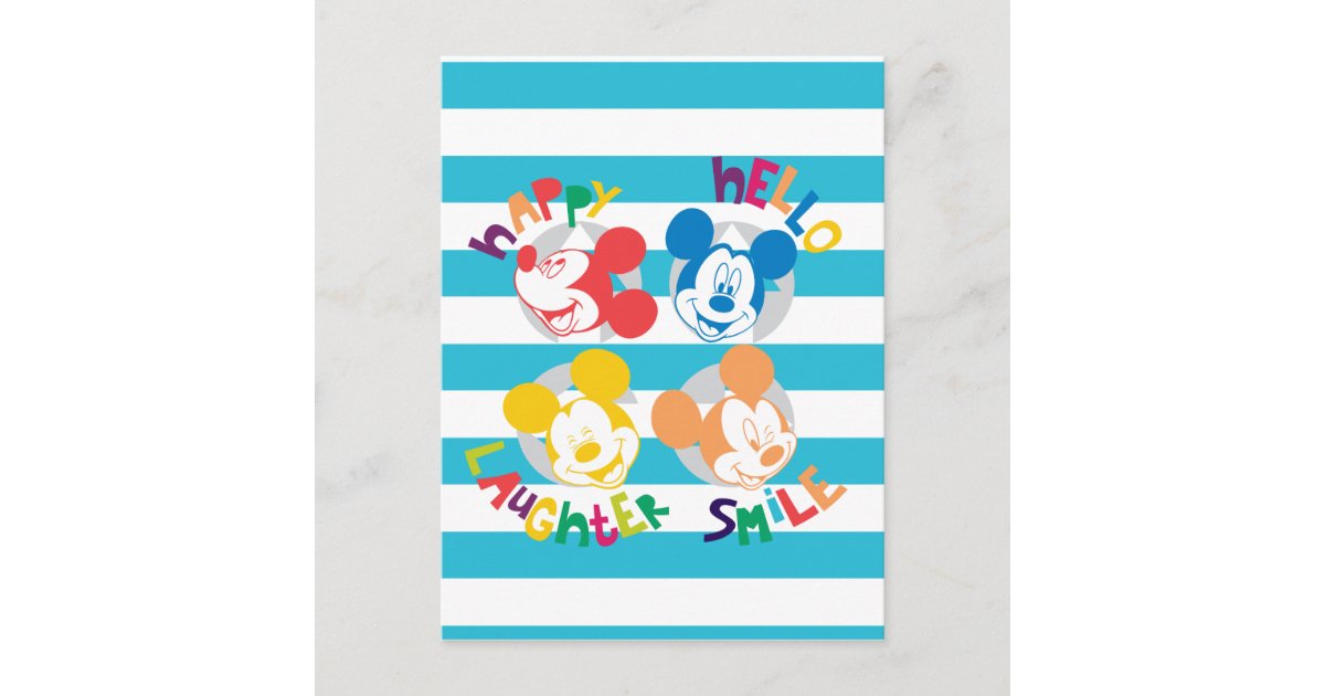 Mickey - Happy Hello Laughter Smile Postcard | Zazzle