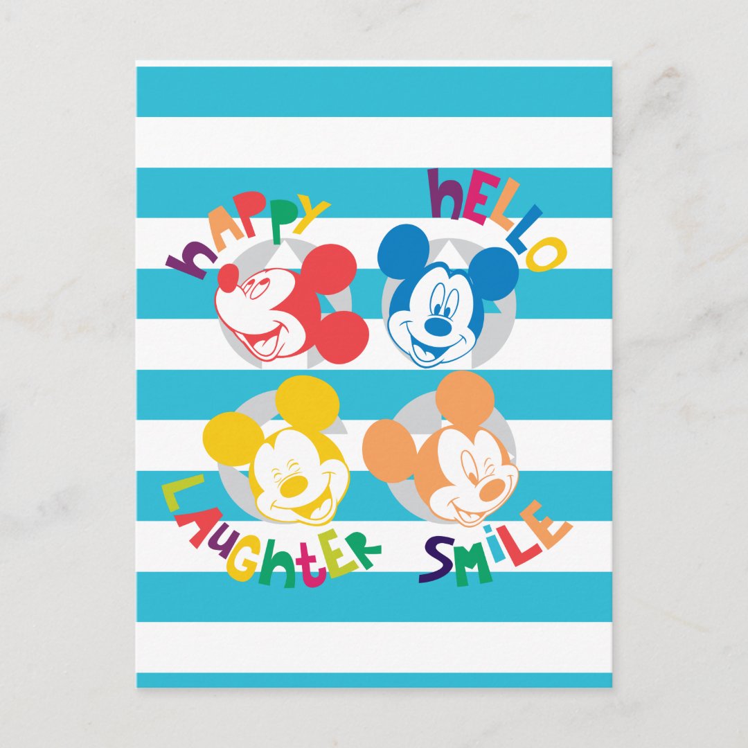 Mickey - Happy Hello Laughter Smile Postcard | Zazzle