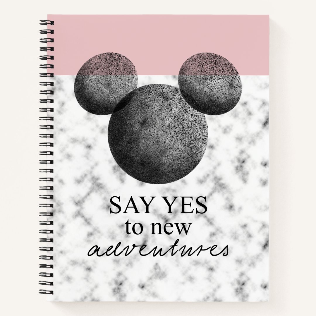 Mickey Icon | Pink & Marble Notebook | Zazzle