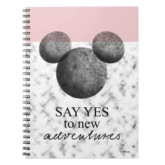 Mickey Icon | Pink & Marble Notebook | Zazzle