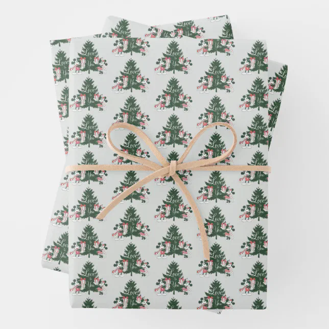 Mickey & Minnie | Christmas Love to You Wrapping Paper Sheets | Zazzle