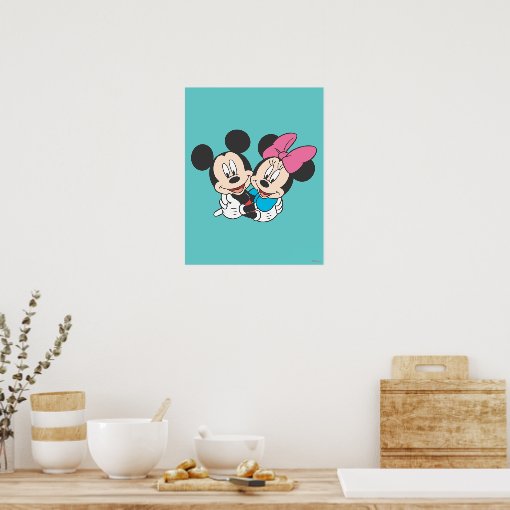 Mickey & Minnie | Hugging Poster | Zazzle