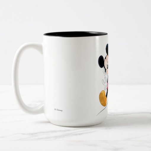 Mickey & Minnie | Valentine's Day Smooch Two-Tone Coffee Mug | Zazzle