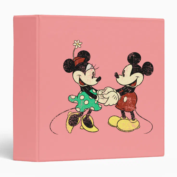 Mickey & Minnie | Vintage 3 Ring Binder | Zazzle