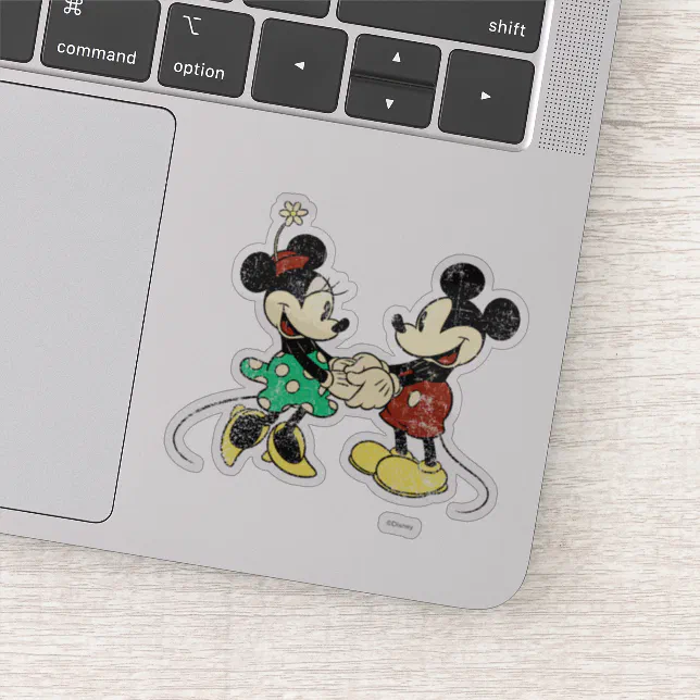 Mickey & Minnie | Vintage Sticker | Zazzle