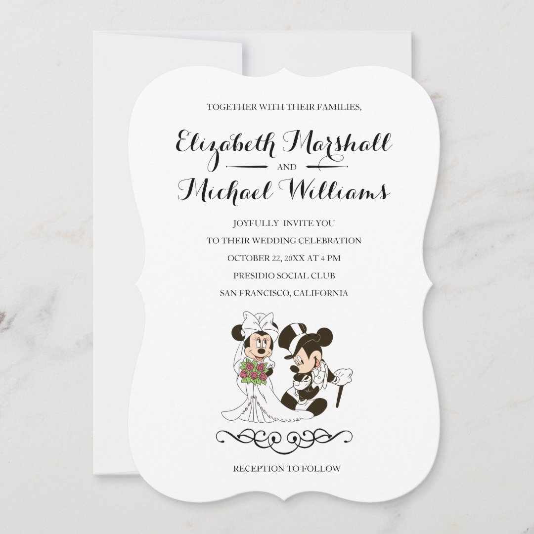 Mickey & Minnie Wedding | Married Invitation | Zazzle