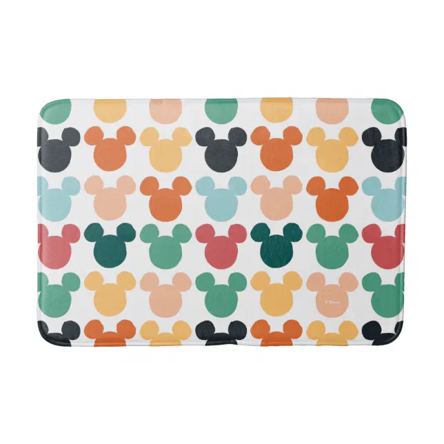 Mickey Mouse | A Colorful Repeating Logo Bath Mat | Zazzle