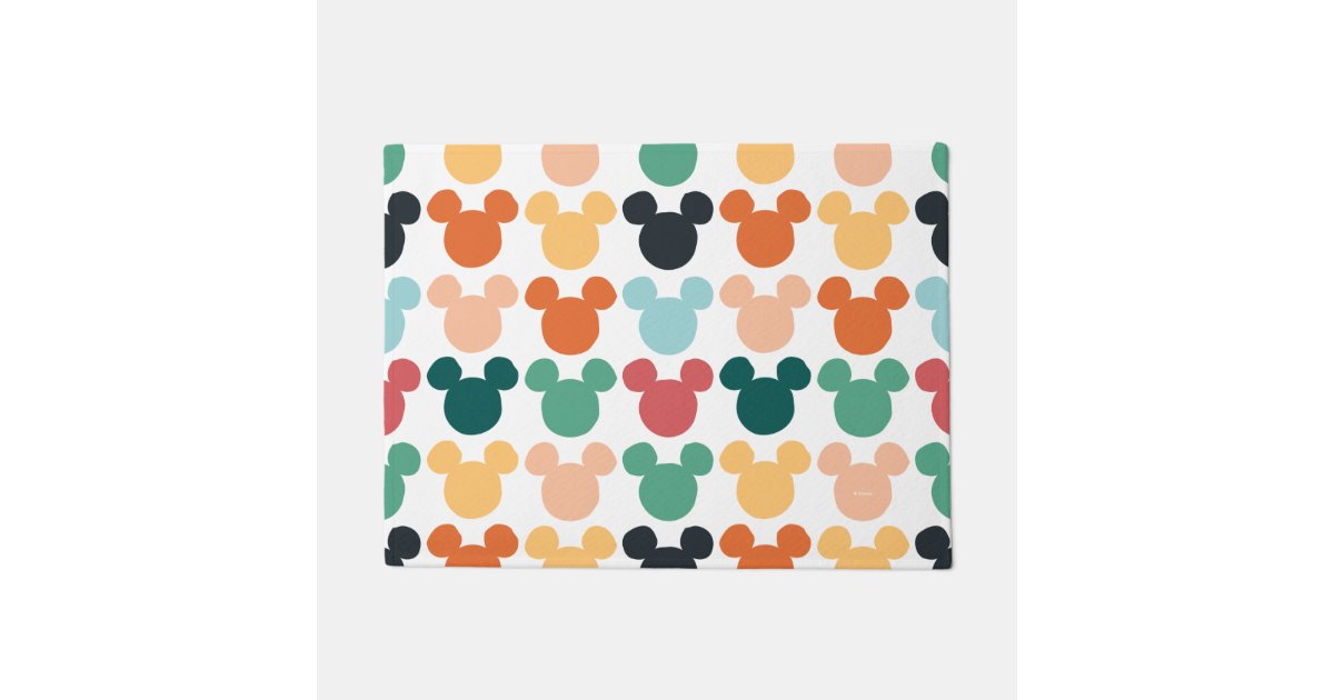 Mickey Mouse | A Colorful Repeating Logo Doormat | Zazzle