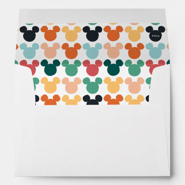 Mickey Mouse | A Colorful Repeating Logo Envelope | Zazzle