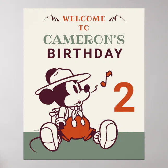 Mickey Mouse Adventure Birthday Welcome Sign | Zazzle