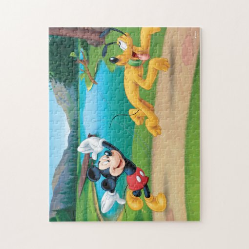 Mickey Mouse and Pluto Play Fetch Jigsaw Puzzle | Zazzle