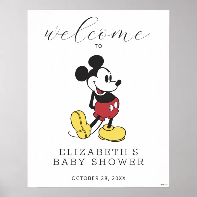 Mickey Mouse Baby Shower Welcome Sign | Zazzle