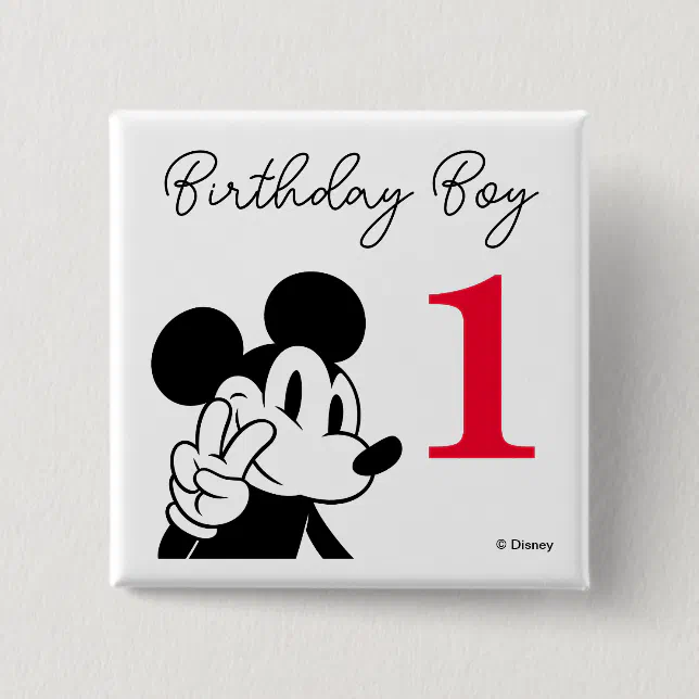 Mickey Mouse Birthday Boy Button | Zazzle