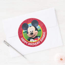 Mickey Mouse Birthday Classic Round Sticker | Zazzle