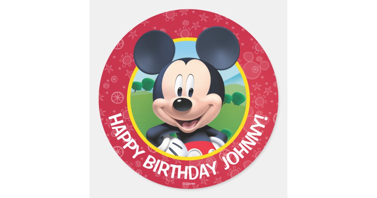 Mickey Mouse Birthday Classic Round Sticker | Zazzle
