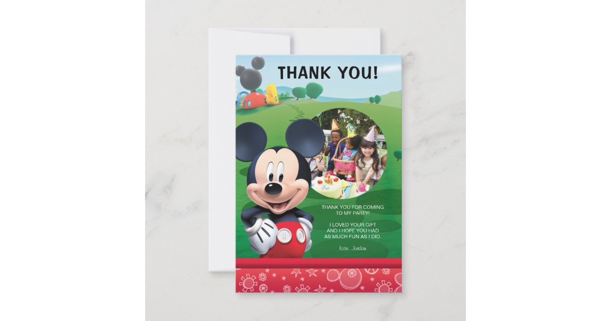 Mickey Mouse Birthday Thank You Cards | Zazzle