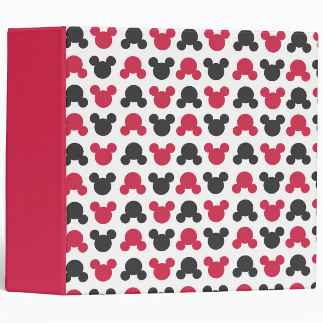Mickey Mouse | Black and Red Pattern Binder | Zazzle
