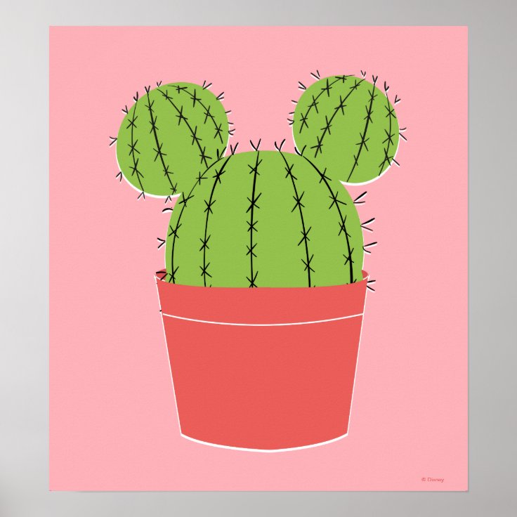 Mickey Mouse Cactus Icon Poster | Zazzle
