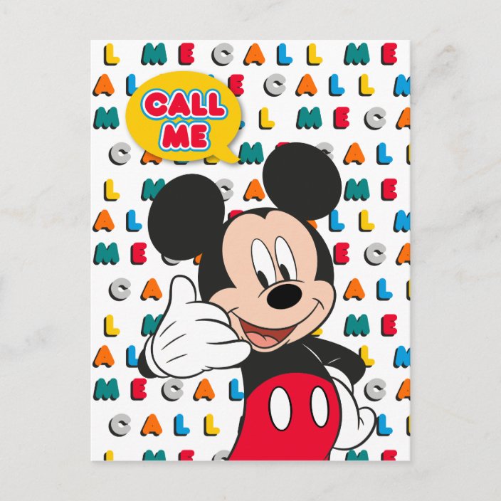 Mickey Mouse - Call Me Postcard | Zazzle.com