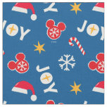 Mickey & Friends Red Merry Christmas Icon Pattern Fabric | Zazzle