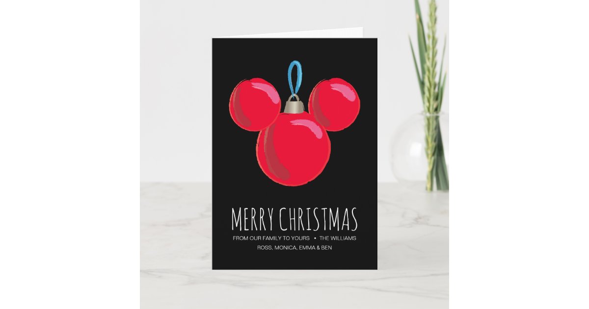 Mickey Mouse Christmas Ornament Holiday Card | Zazzle