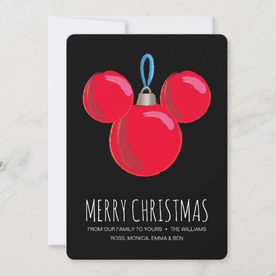 Mickey Mouse Christmas Ornament Holiday Card | Zazzle.com