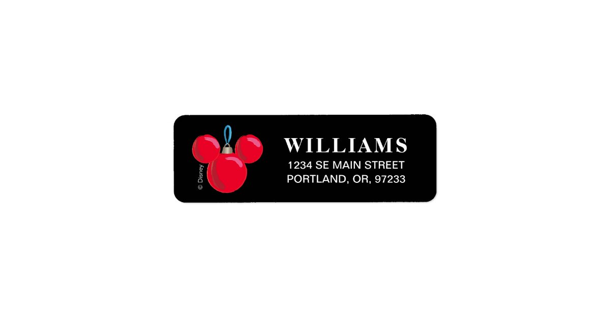 Mickey Mouse Christmas Ornament Label | Zazzle